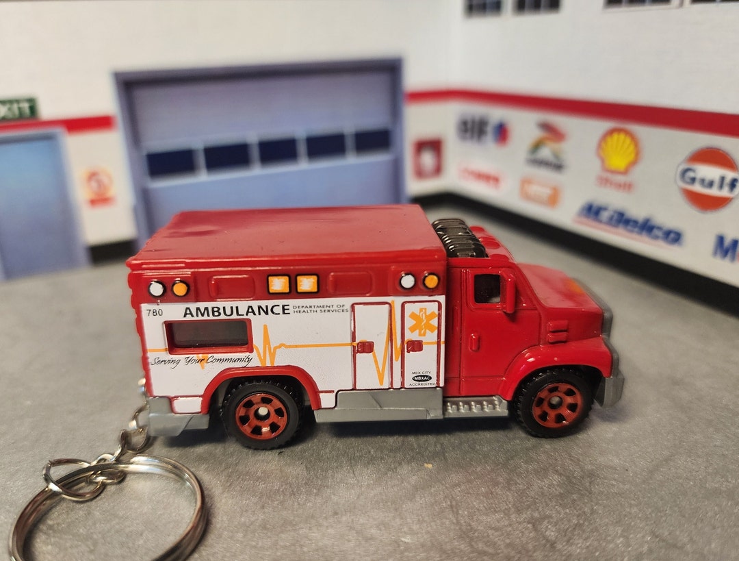 Ambulance Keychain, Fire Truck Keychain, Custom Ambulance Keychain, EMS ...