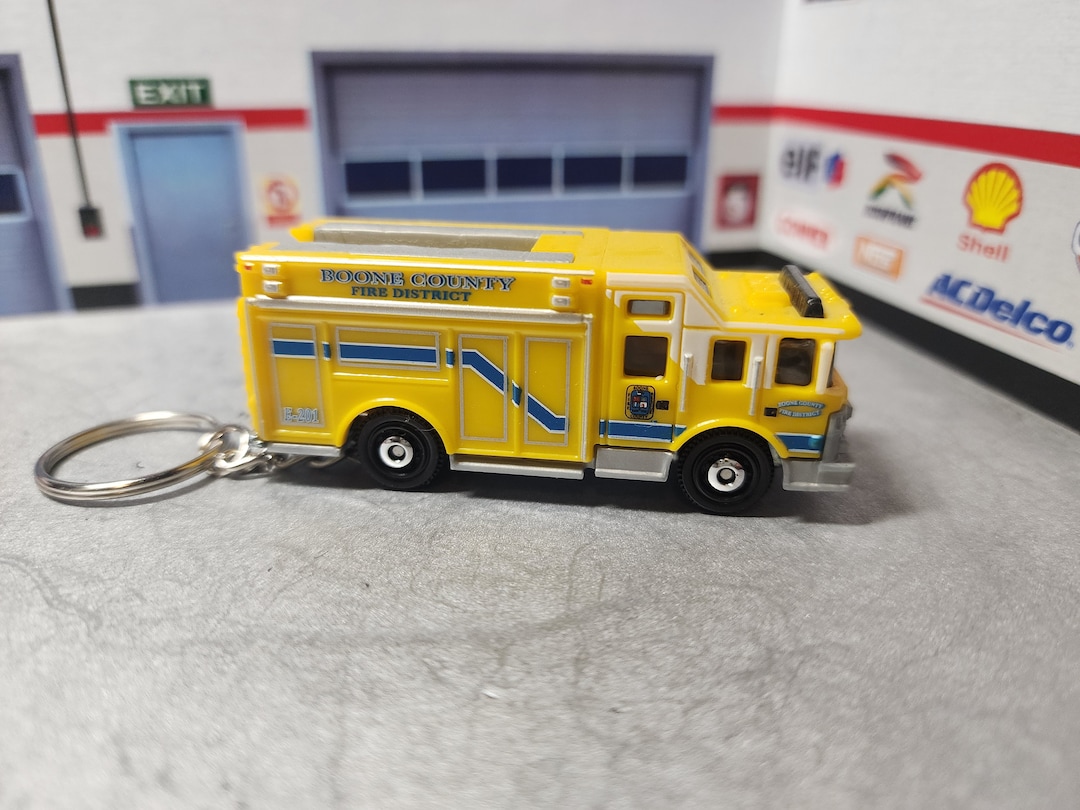 Hazard Squad Fire Engine Keychain, Fire Truck Keychain - Etsy