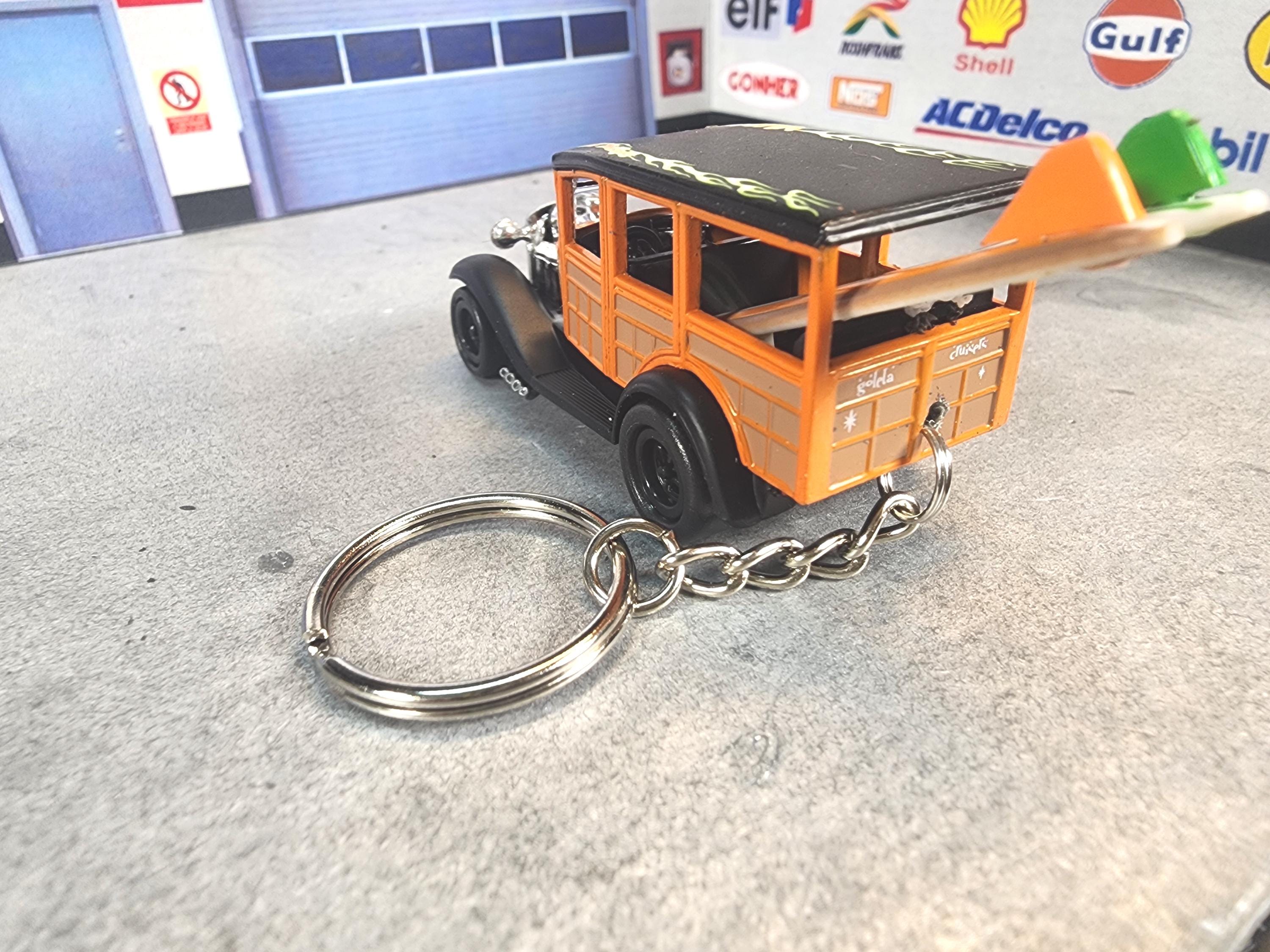 Ford Woody Keychain, Ford Keychain, Vintage Ford Keychain, Hot Rod ...