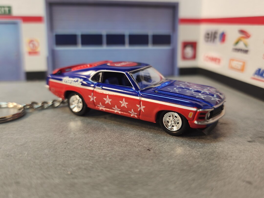 1970 Ford Mustang Mach 1 Keychain, Diecast Coke Cola Car - Etsy
