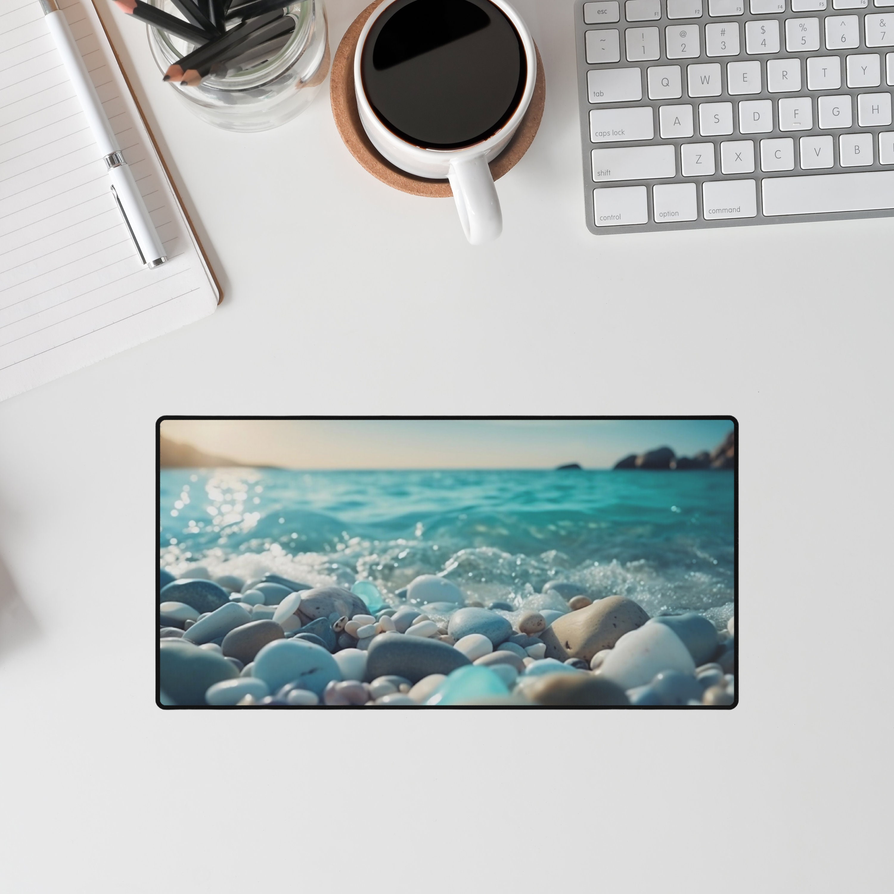 Seaside Pebbles Inspired Mouse Pad Carpet - Handcrafted Felt Desk ...