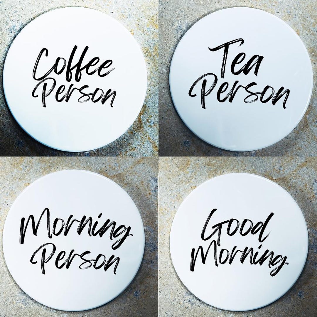Beautiful Set of Good Morning Drink Coasters for Coffee and Tea Lovers ...