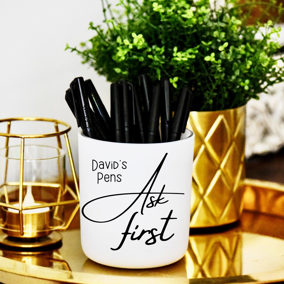 Unique Desk Organizer Gift for Colleagues | Personalized Pen Caddy ...