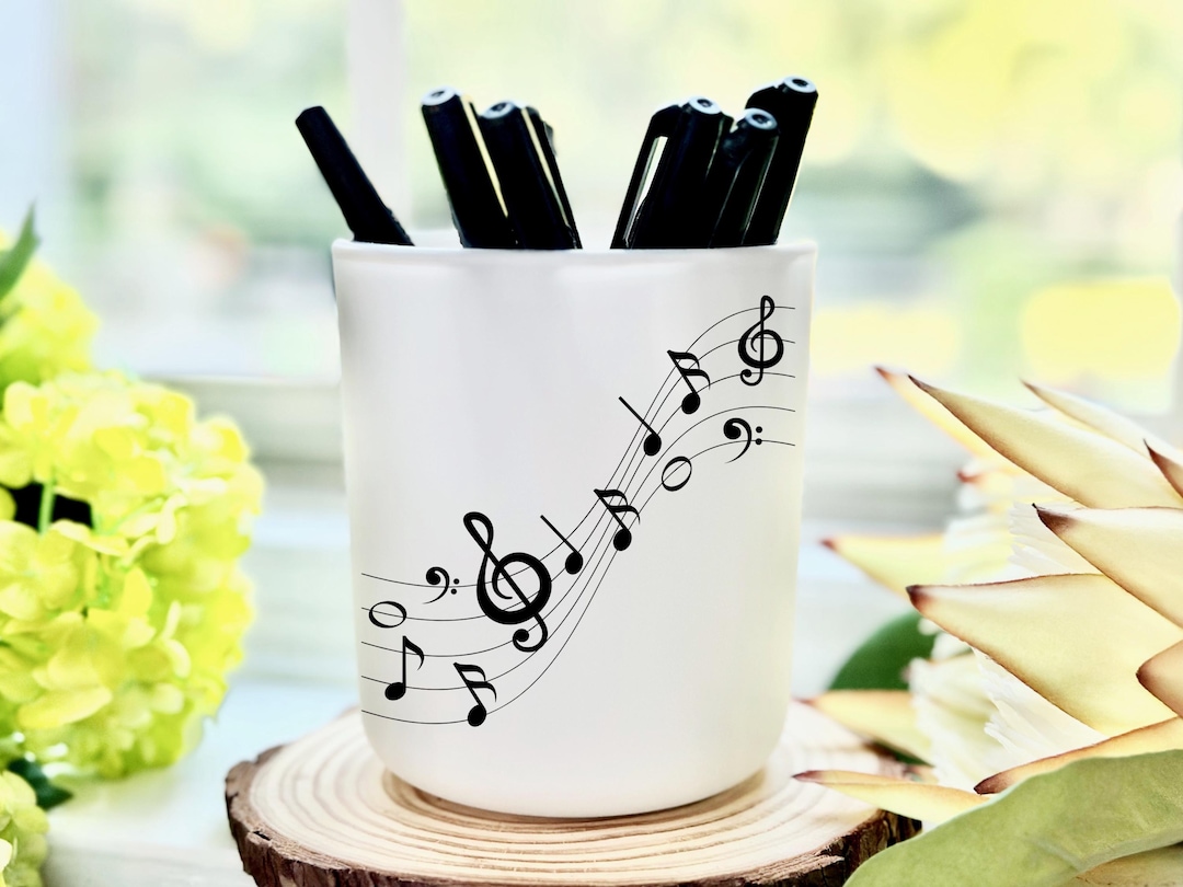 Personalized Music Pen Holder, Musician Gift, Custom Musician Desk ...