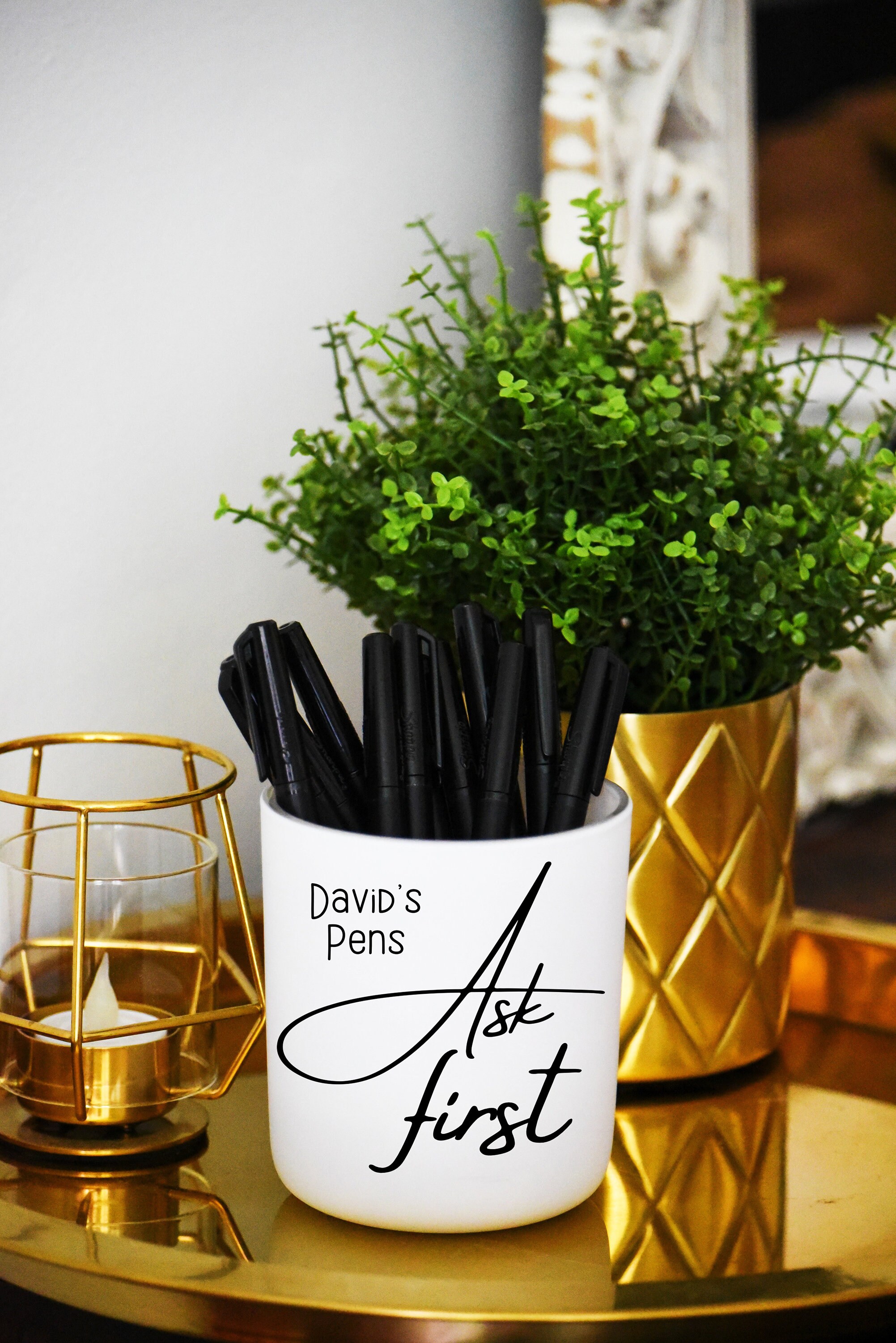 Unique Desk Organizer Gift for Colleagues | Personalized Pen Caddy ...