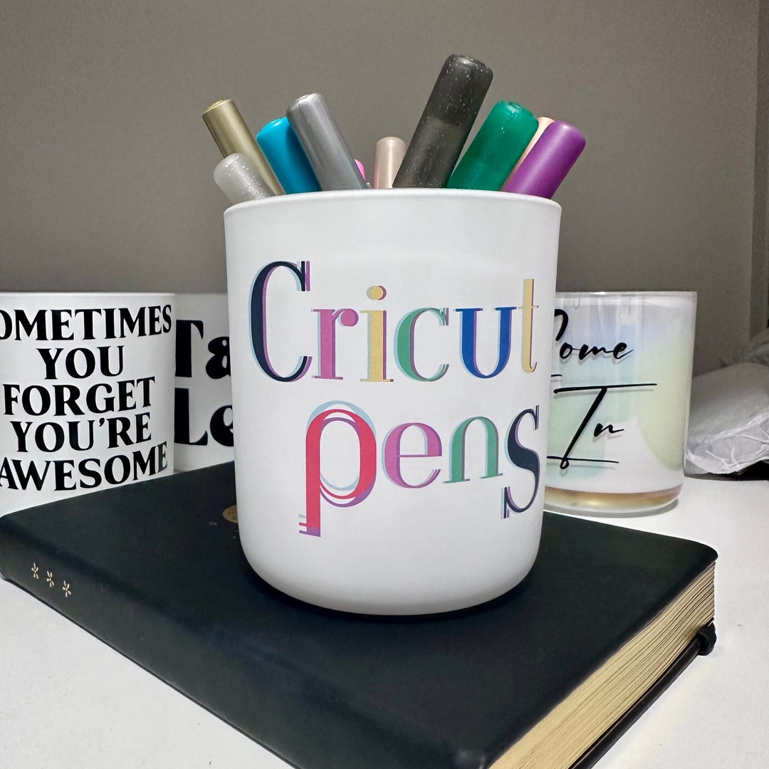 Elegant Matte White Glass Pen Holder for Home Office Desk Organization ...