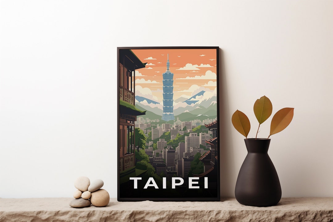 Taipei Poster, Taipei Wall Art, Taiwan Poster, Taiwan Wall Art, Taipei ...