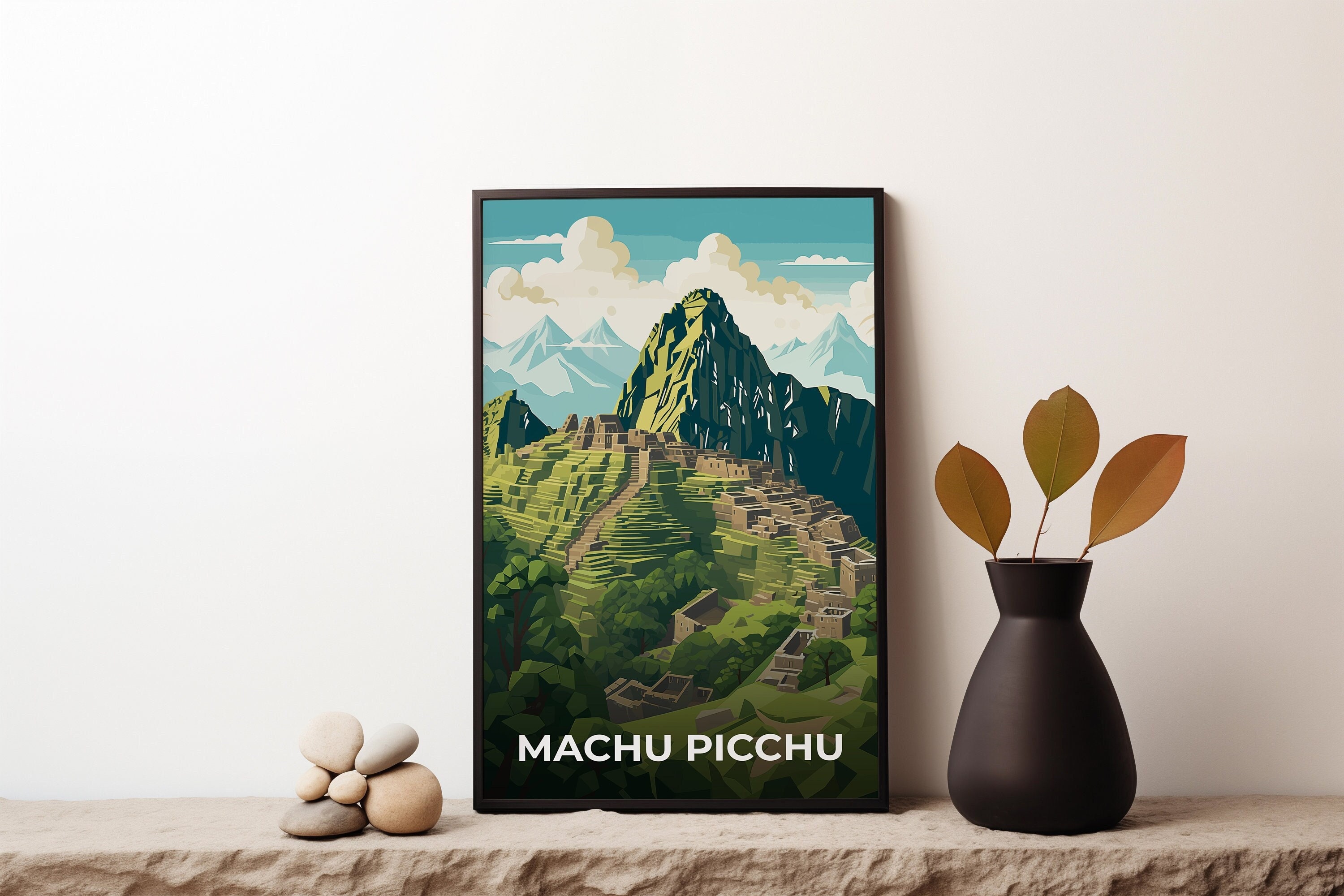 Machu Picchu Poster, Machu Picchu Art, Travel Poster, Machu Picchu ...
