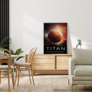 Titan Poster, Saturn's Moon Poster, Titan Wall Art, Titan Space Poster ...