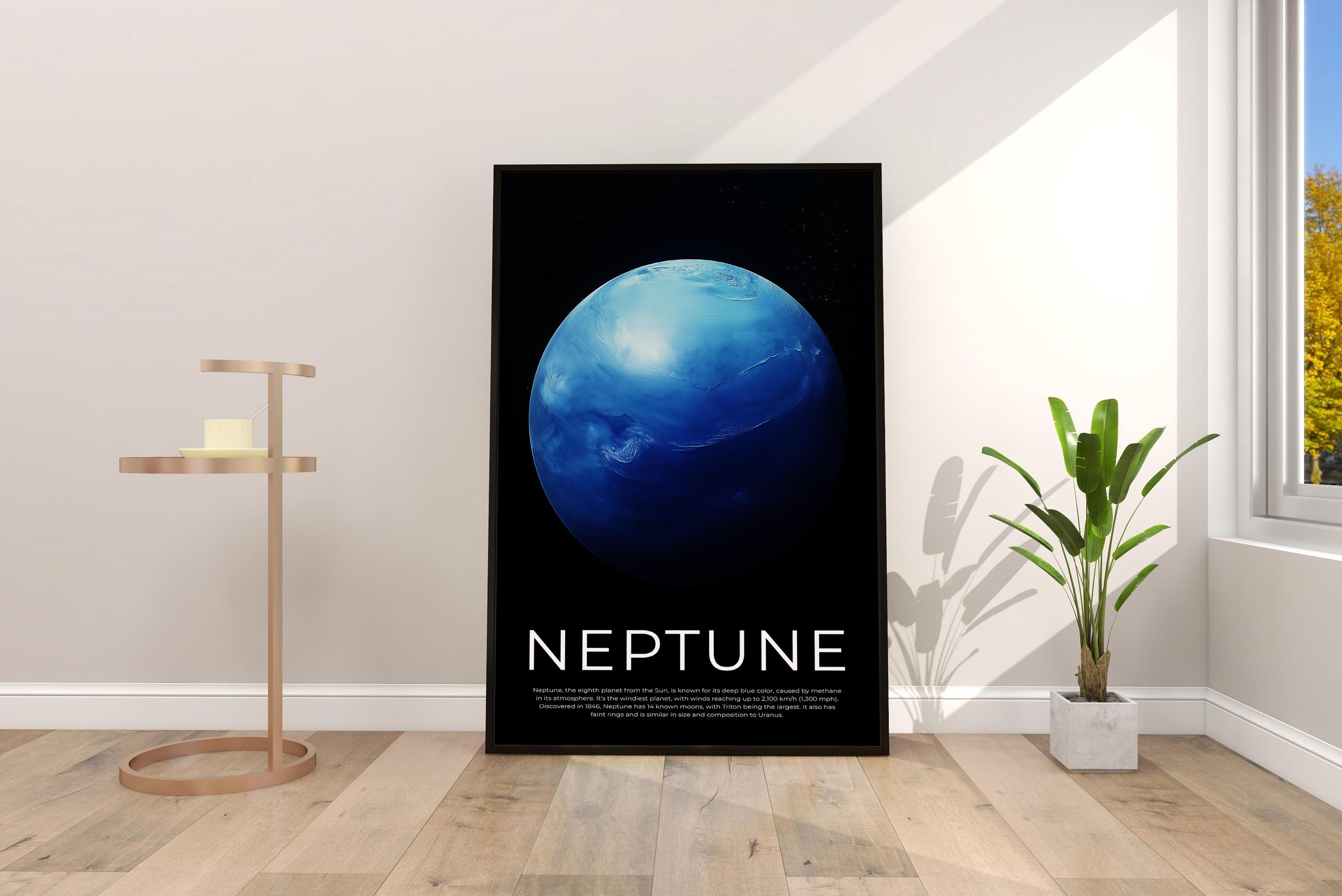 Neptune Poster, Solar System Poster, NASA Wall Art, Neptune Poster ...
