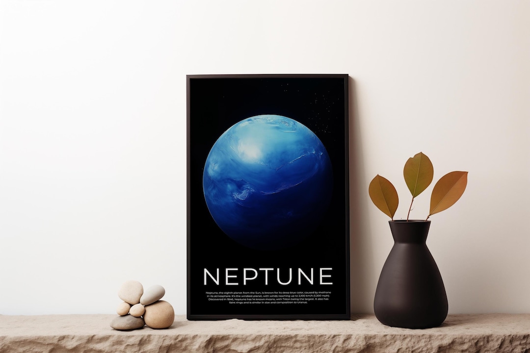 Neptune Poster, Solar System Poster, NASA Wall Art, Neptune Poster ...