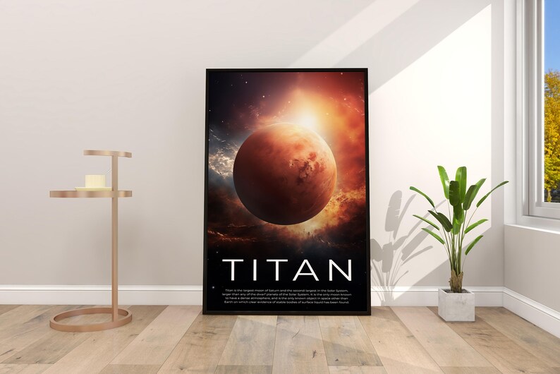 Titan Poster, Saturn's Moon Poster, Titan Wall Art, Titan Space Poster ...