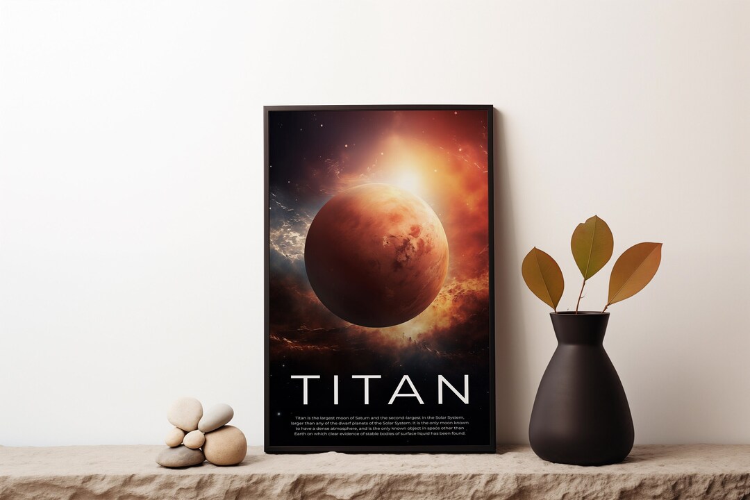 Titan Poster, Saturn's Moon Poster, Titan Wall Art, Titan Space Poster ...