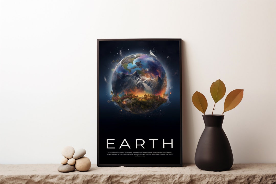 Earth Poster, Solar System Space Posters, NASA Wall Art, Earthrise ...