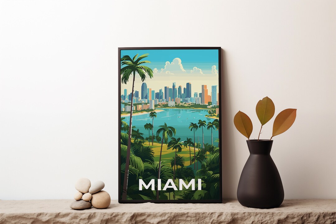 Miami Travel Poster, USA Travel Poster, Miami Decor, American Decor ...