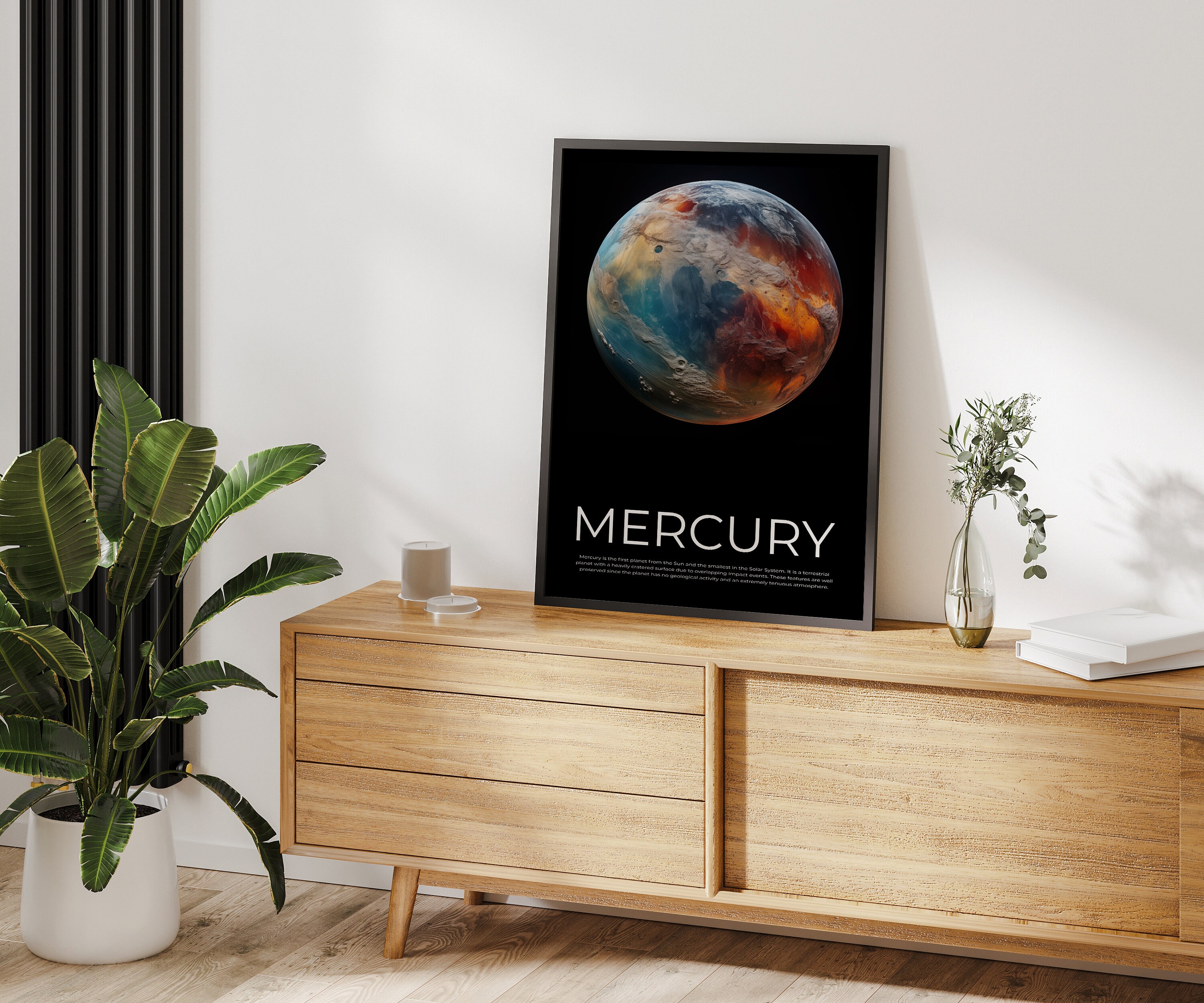 Mercury Poster, Mercury Planet, Mercury Wall Art, Mercury Space Poster ...