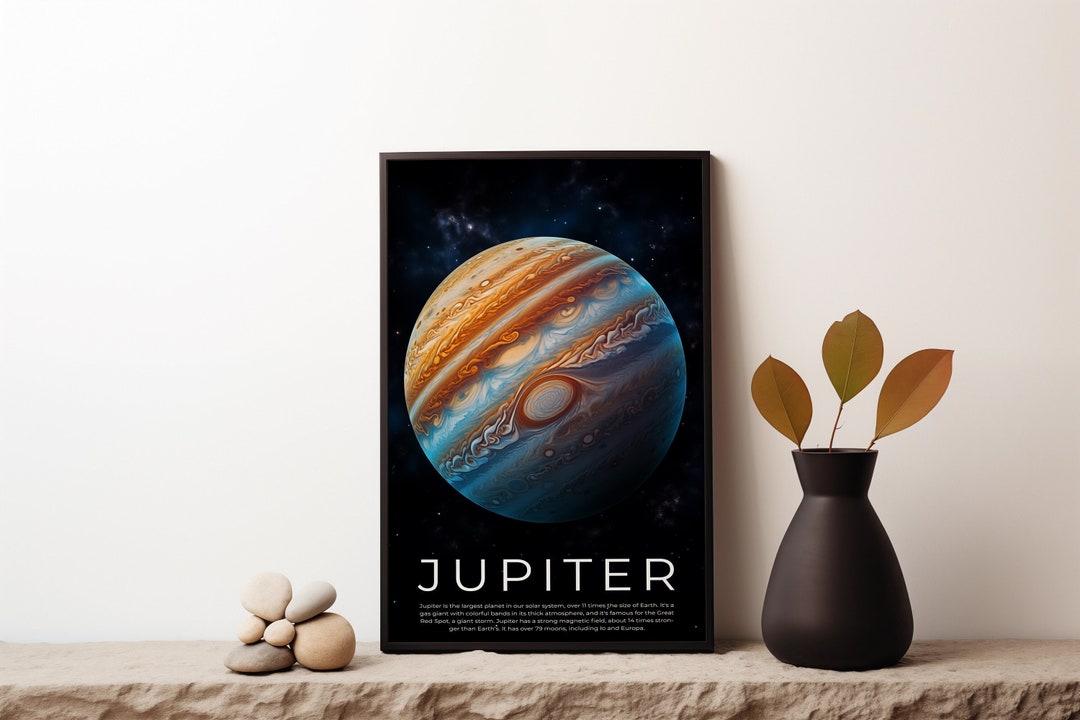 Jupiter Poster, Jupiter Print, Space Poster Art, Jupiter From Space ...
