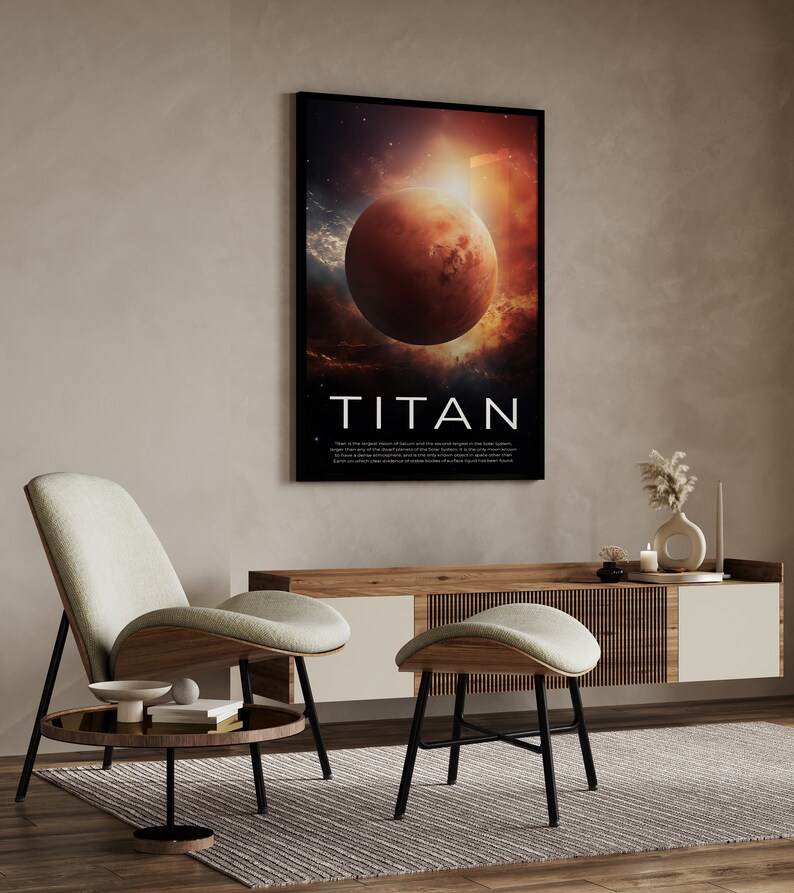 Titan Poster, Saturn's Moon Poster, Titan Wall Art, Titan Space Poster ...