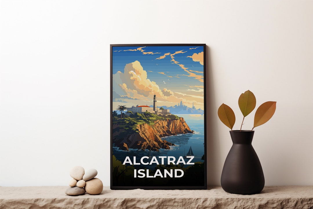 Alcatraz Island Poster, California Travel Poster, Modern Travel Poster ...