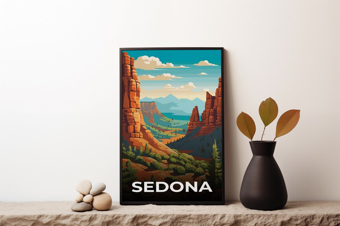 Sedona Poster, Arizona Poster, Sedona USA Travel Poster, Sedona Print ...