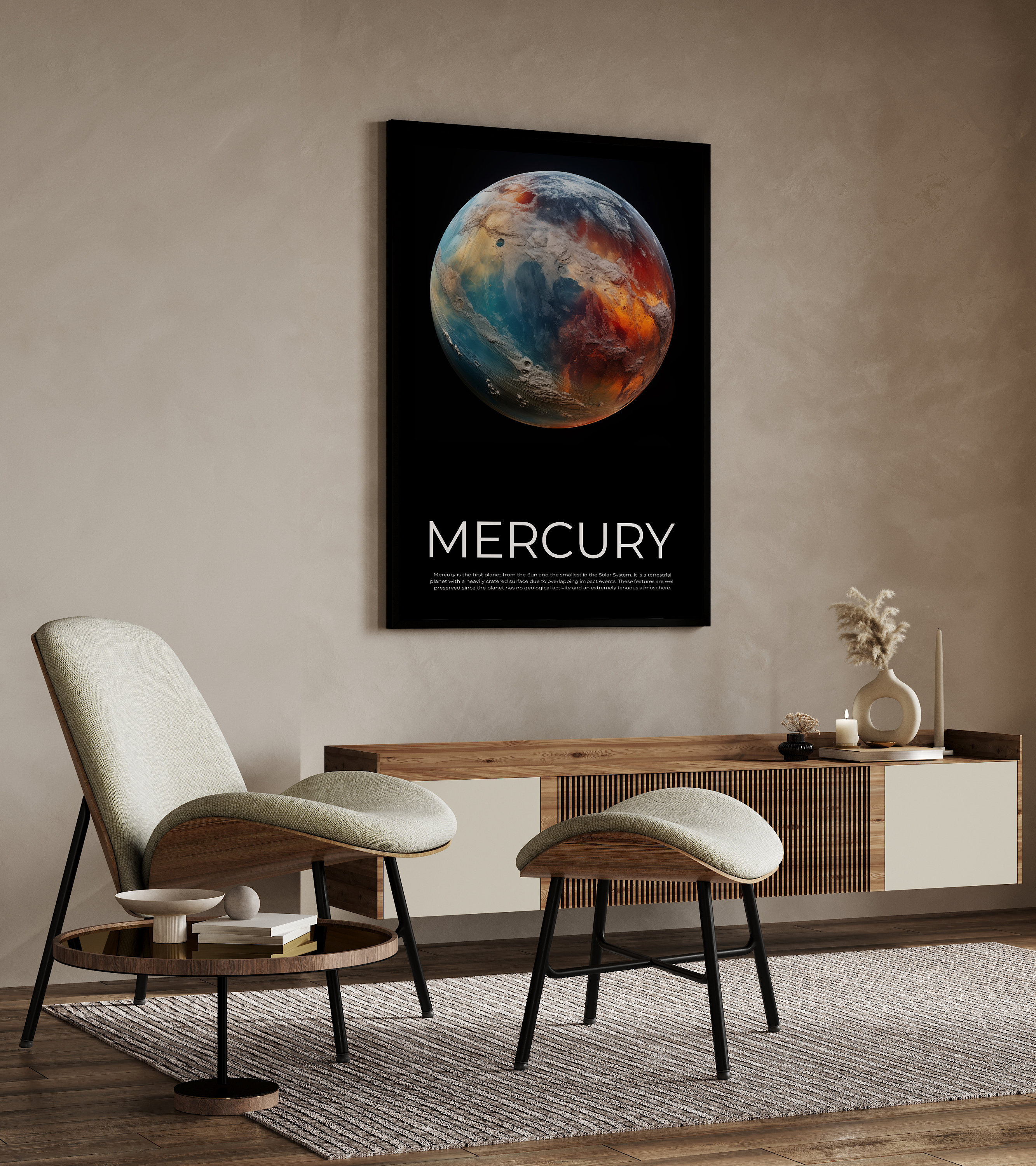 Mercury Poster, Mercury Planet, Mercury Wall Art, Mercury Space Poster ...