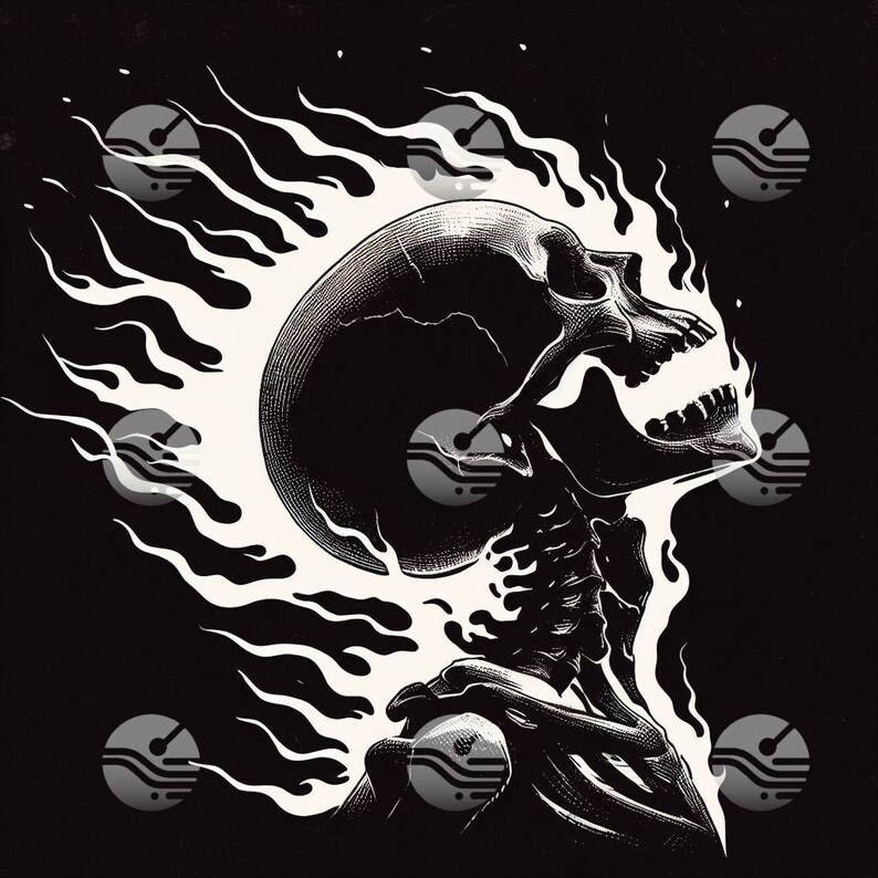Bones Rocking Hard Bundle, Skeleton Metal, Black-and-white Skeleton SVG ...