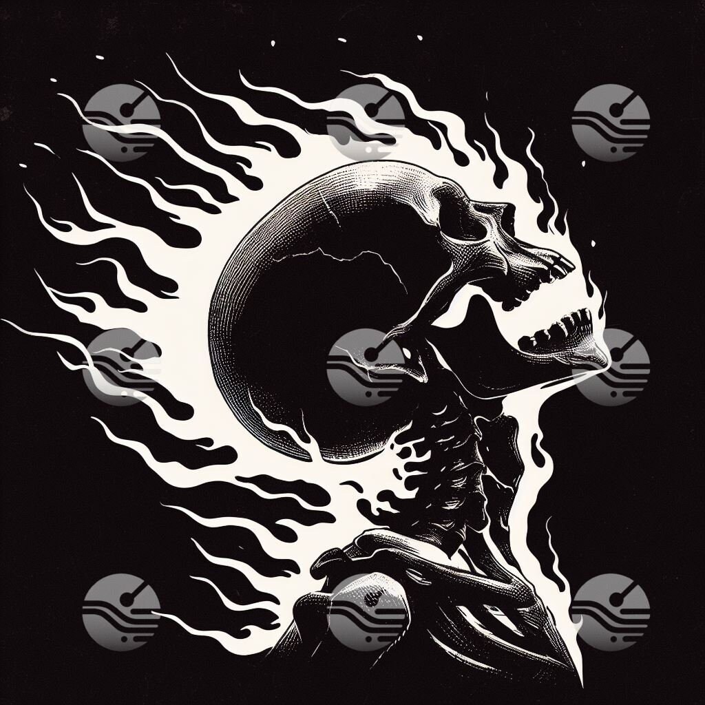 Bones Rocking Hard Bundle, Skeleton Metal, Black-and-white Skeleton SVG ...