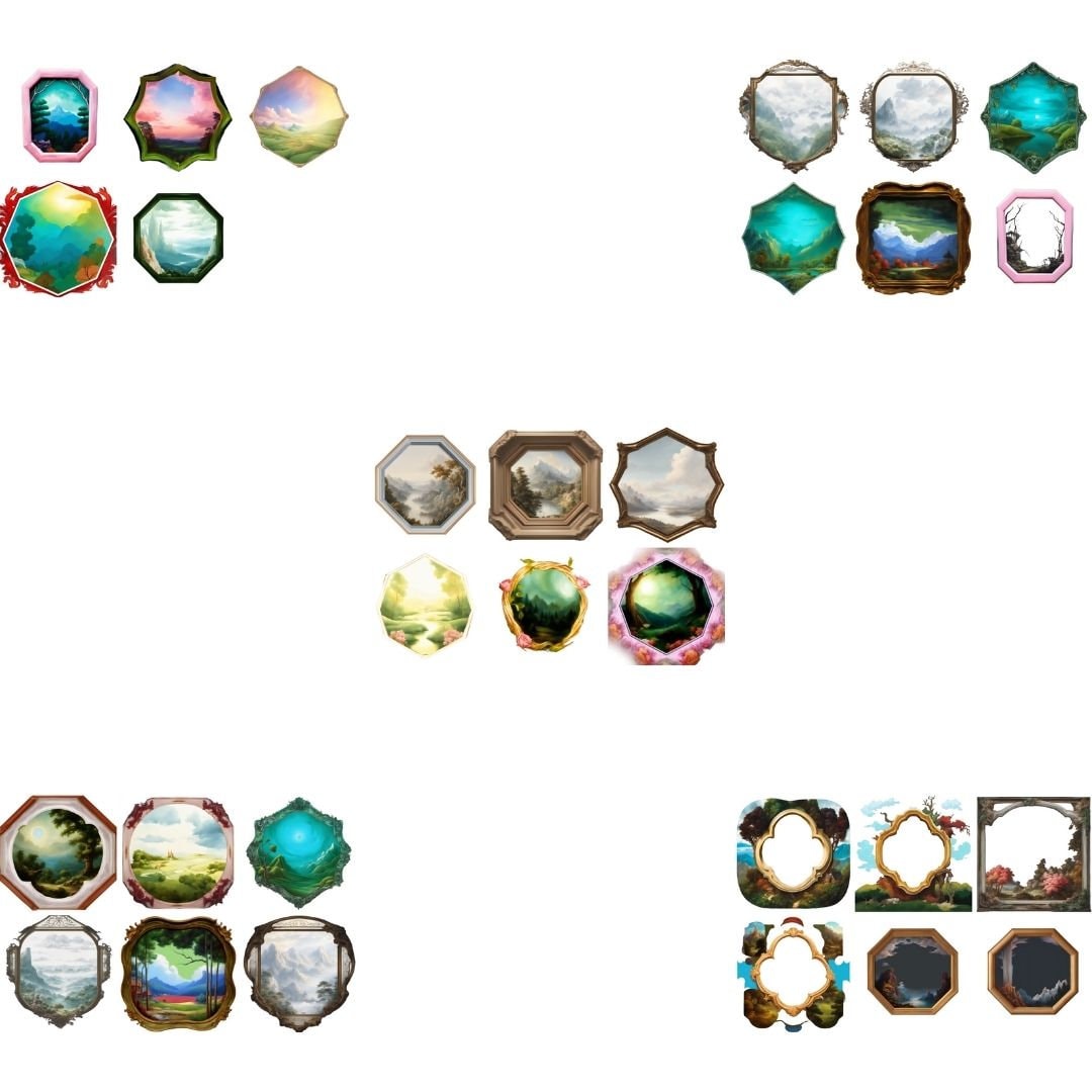 Mega Bundle All Frames Clipart Digital Illustration Images Painting Art ...