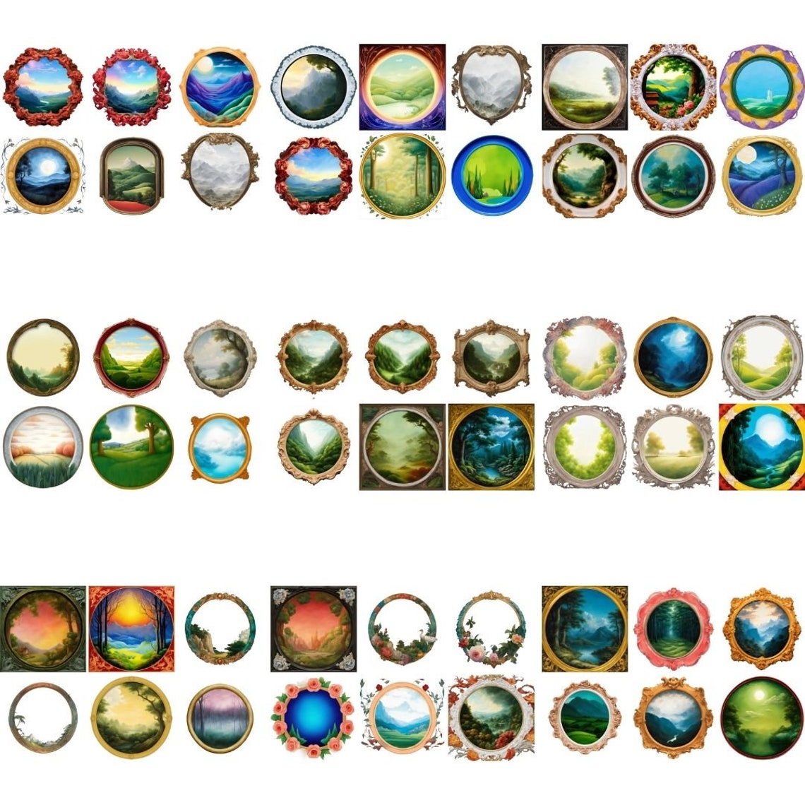 Mega Bundle All Frames Clipart Digital Illustration Images Painting Art ...