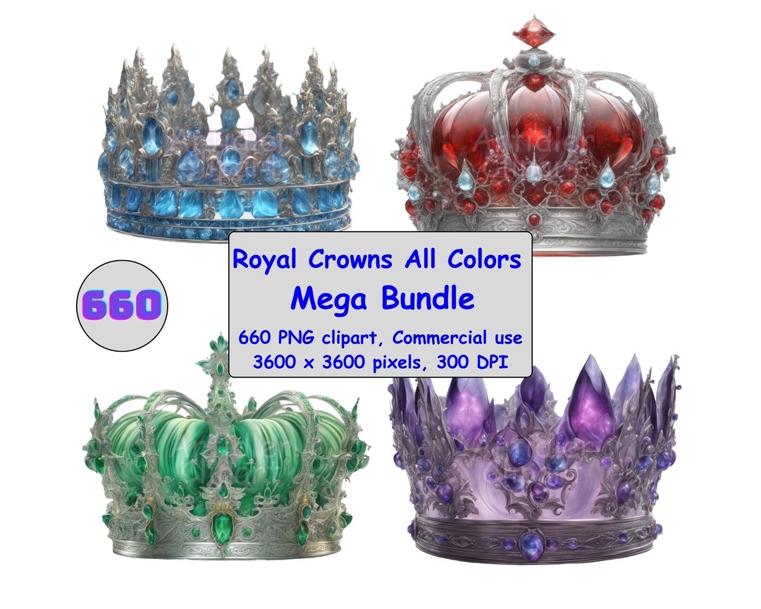 Mega Bundle KINGS CROWNS CLIPART Crowns for Royals Png, Crowns Clipart ...