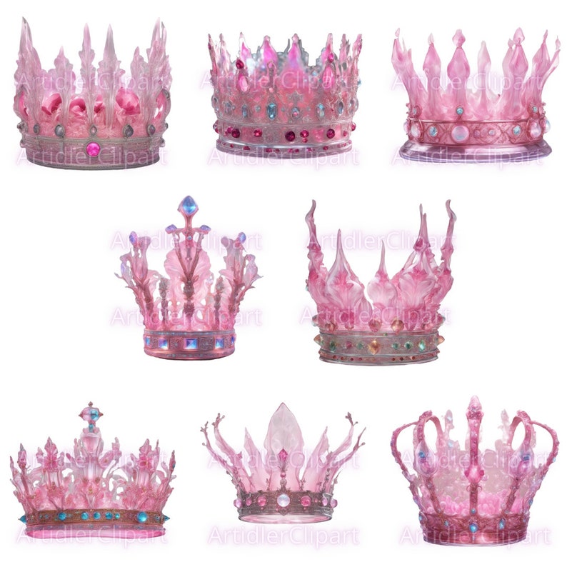KINGS CROWNS CLIPART - Pink Crystal Crown, Crowns for Royals Png ...