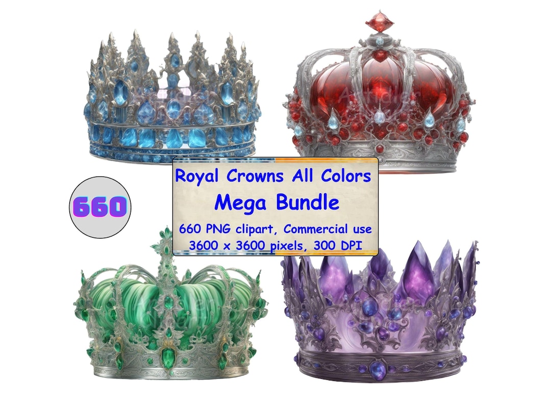 Mega Bundle KINGS CROWNS CLIPART - Crowns for Royals Png, Crowns ...
