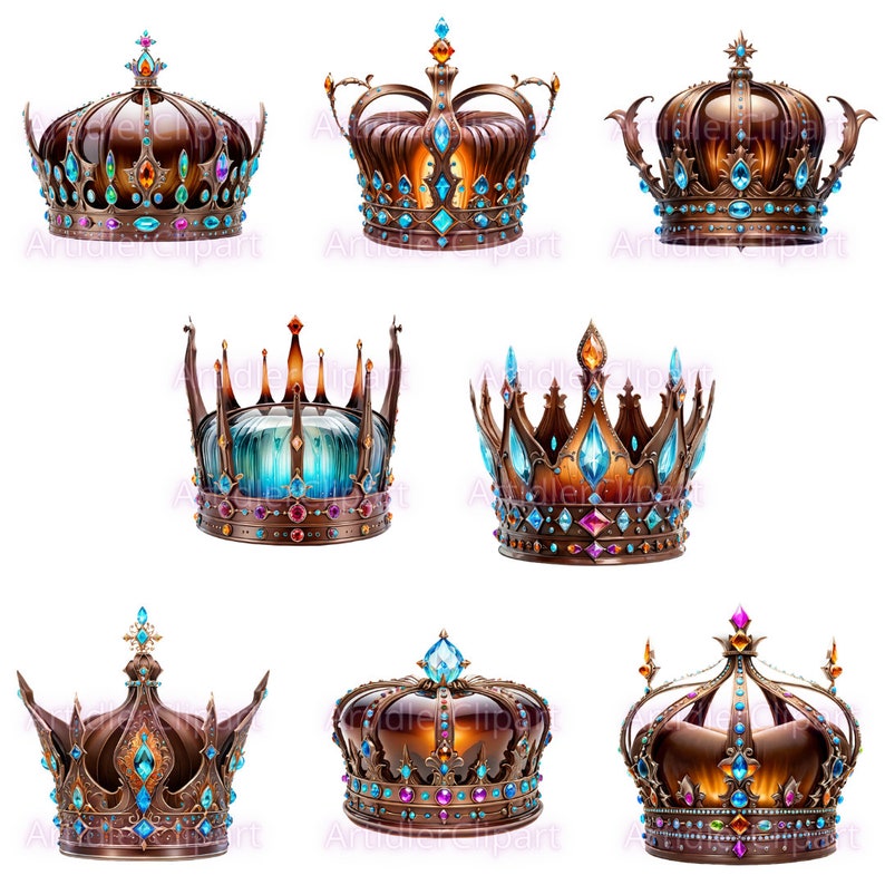 KINGS CROWNS CLIPART - Brown Crystal Crown, Crowns for Royals Png ...
