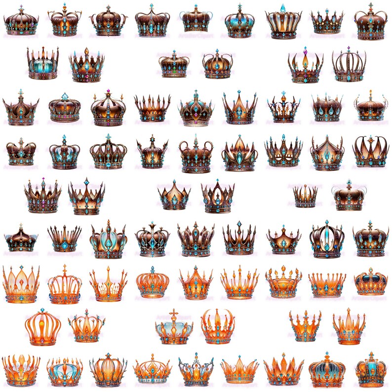Mega Bundle KINGS CROWNS CLIPART - Crowns for Royals Png, Crowns ...