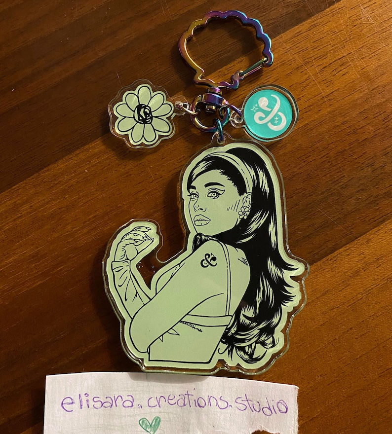 Ariana Grande Inspired Keychain Positions Keychain Glittere Resin ...