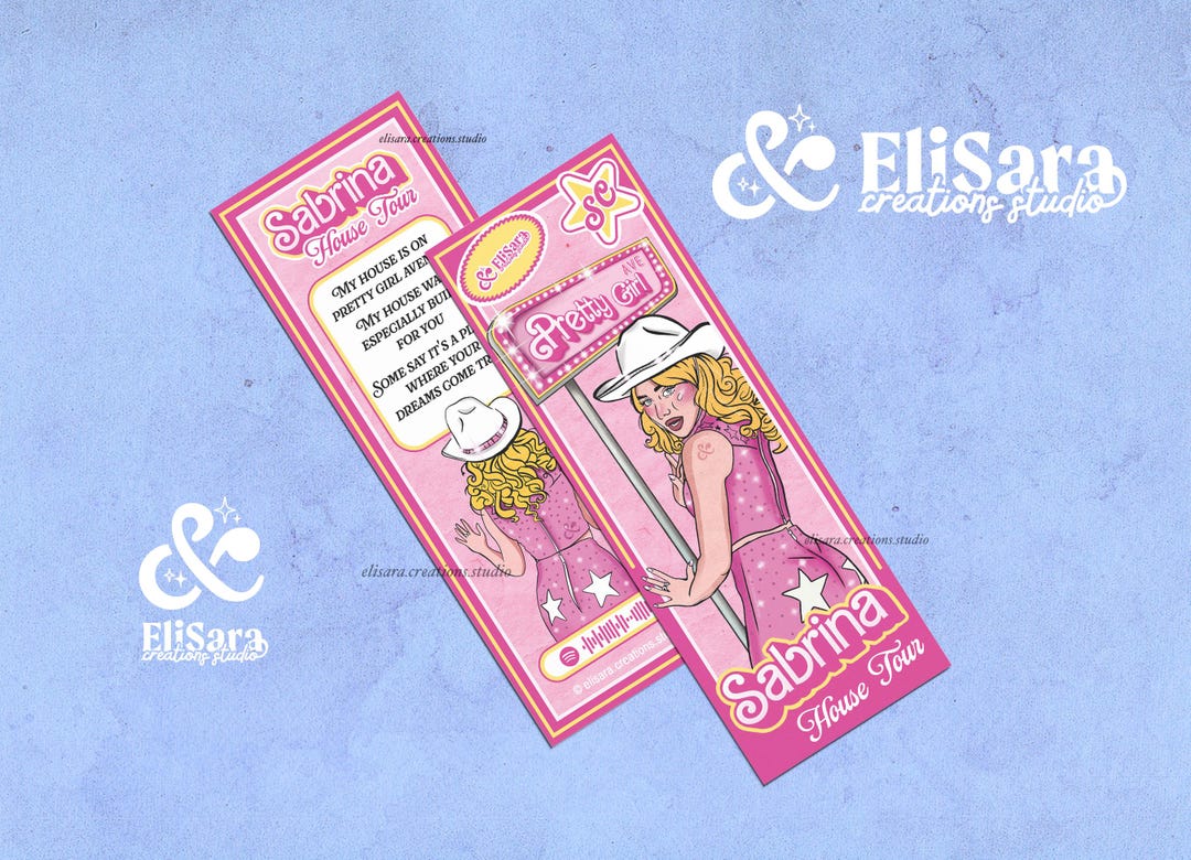 Sabrina Carpenter “house Tour” Bookmark Barbie-style Fan Art • Double ...