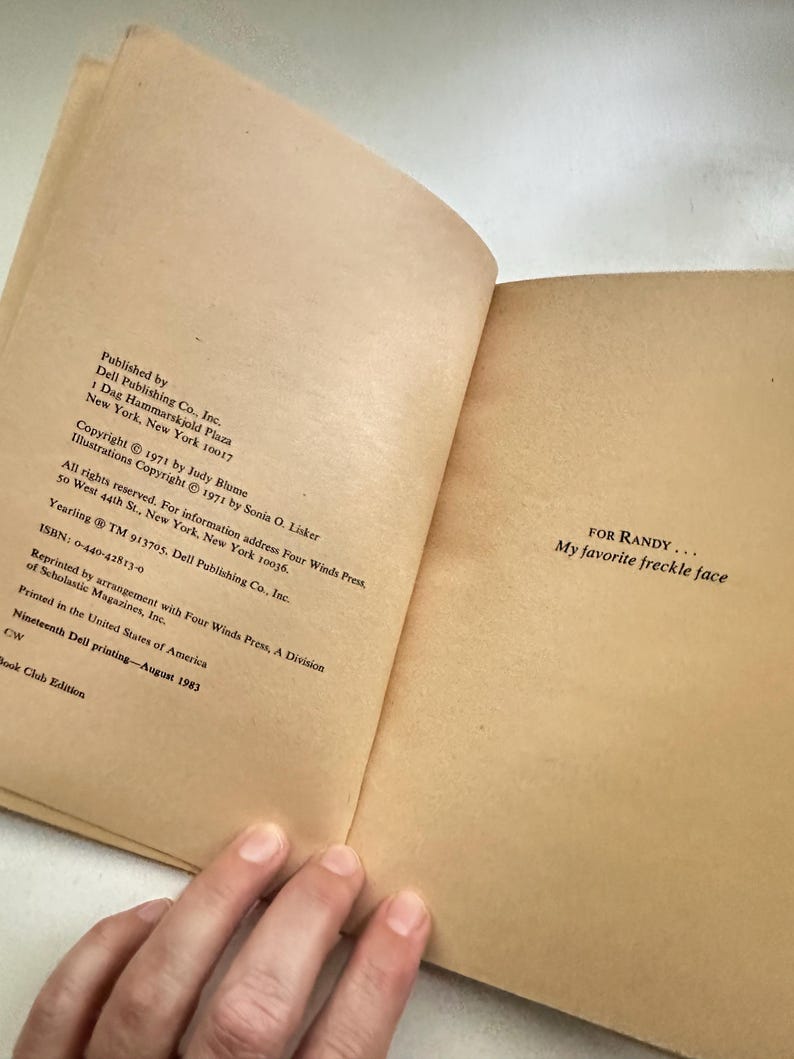 Freckle Juice by Judy Blume Vintage Children's Book Paperback Printing ...