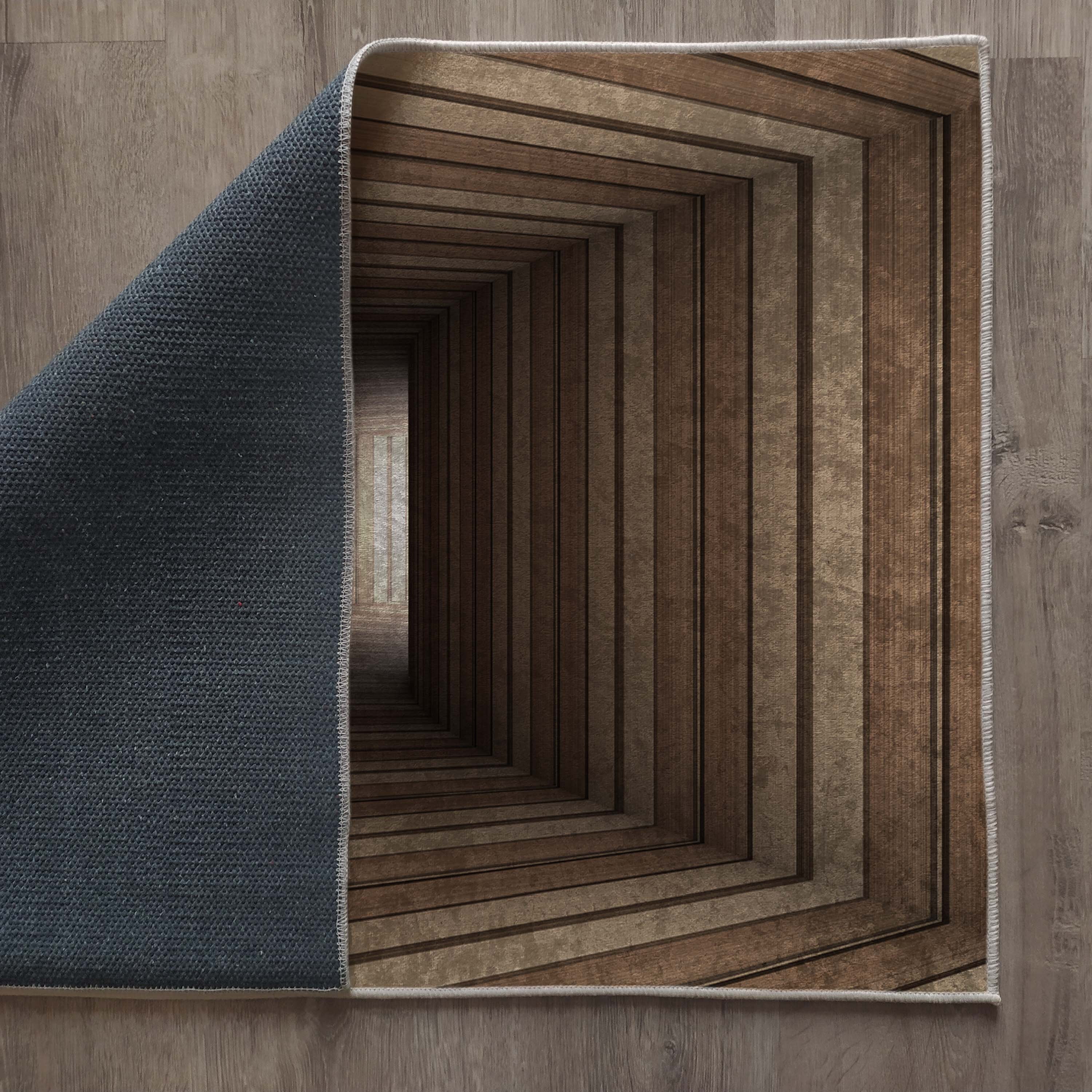 Wood Tunnel Rug, Optical Illusion Rug, Optical Illusion Vortex Rug, 3D ...