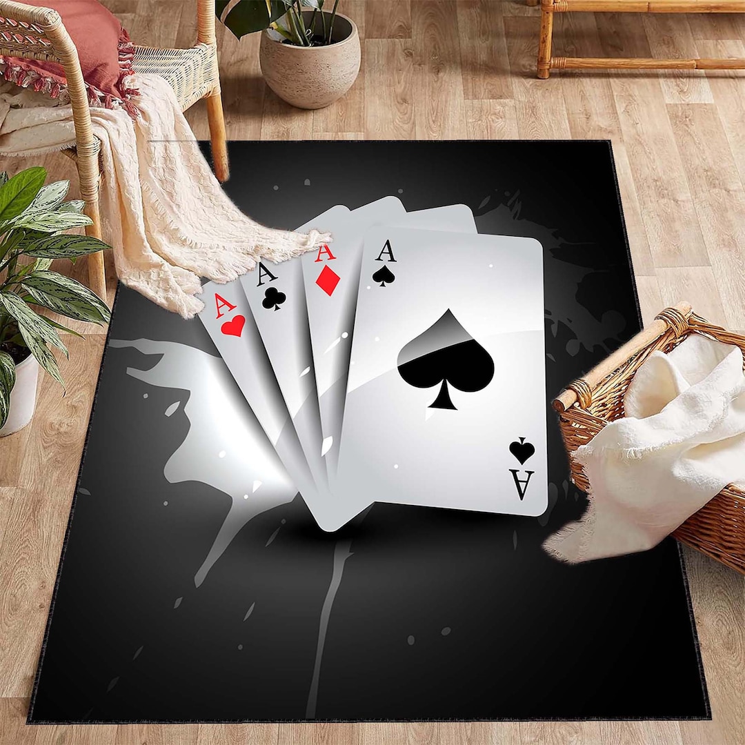 Playing Card Rug, Cards Rug, Casino Party Rug, Poker Game, Playing ...