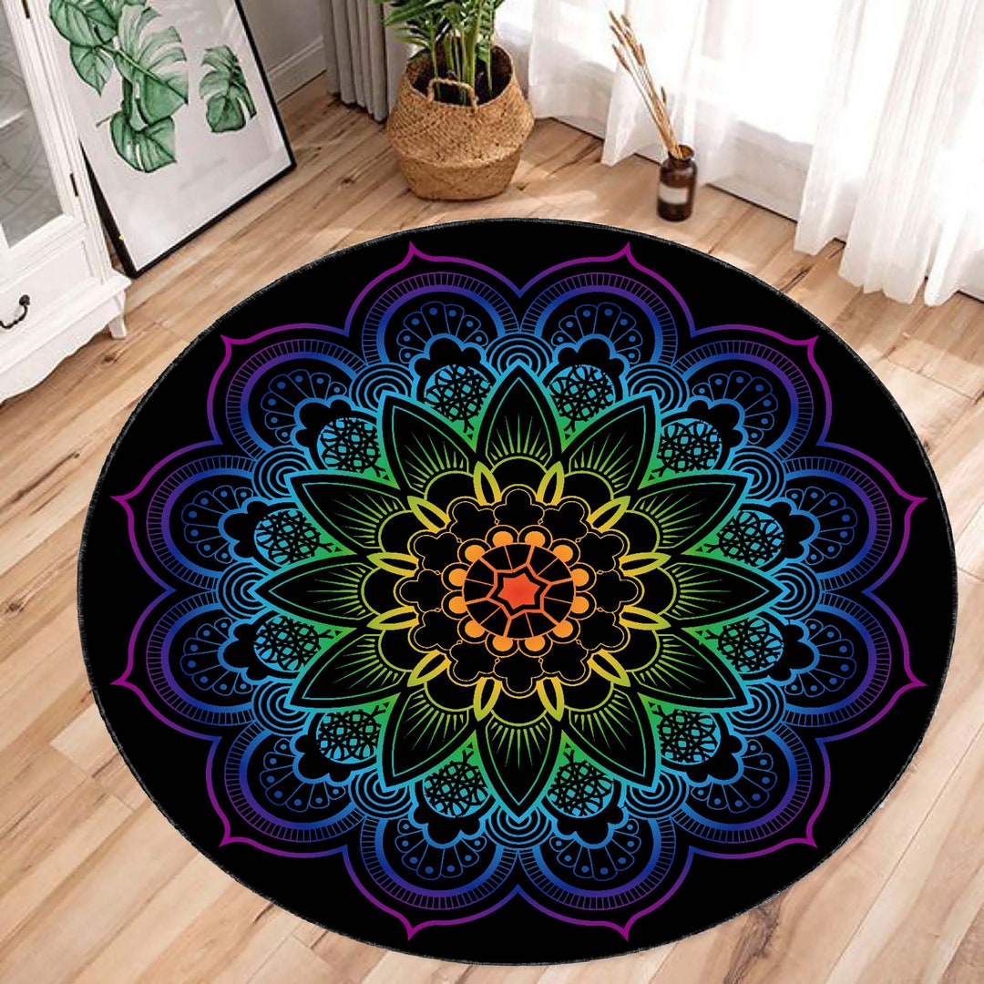 Mandala Buddhism Rug, Datura Flower Color, Mandala Flower Drawings ...