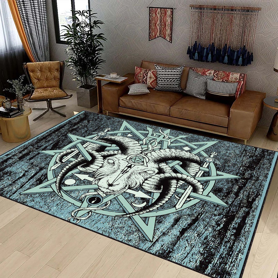 Satanic Demon Rugs, Satanic Rug, Luxury Rug, Sigil of Baphomet ...