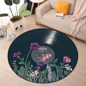Record Round Rug, Circle Rugs, Round Modern Rugs, Popular Rugs, Flowers ...