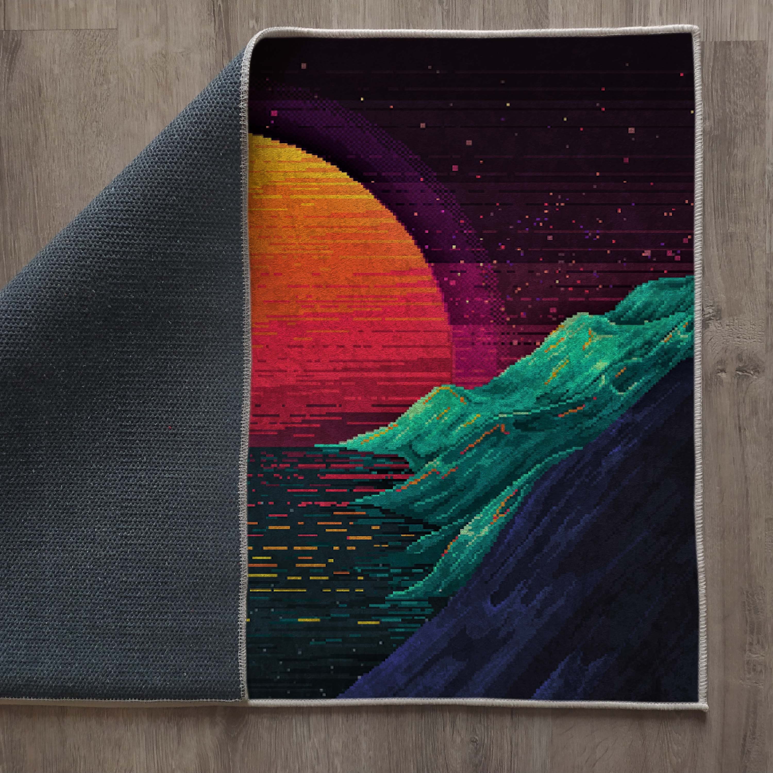 Retro Wave Synthwave Sun Rug Retrowave Sunset Retrowave - Etsy