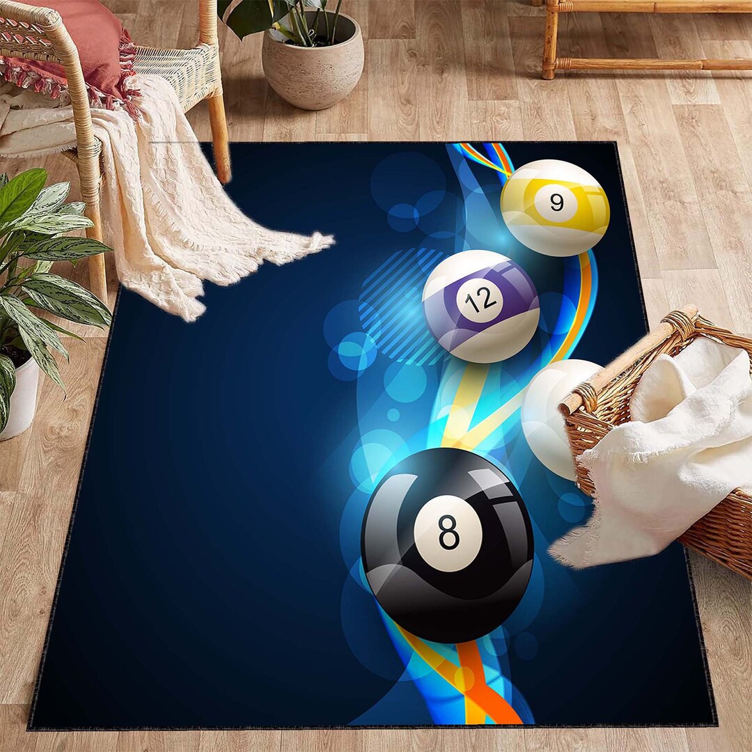 Billiards Rug, Billiards Fan Club Decor, Player Gift for Him, Game Room ...