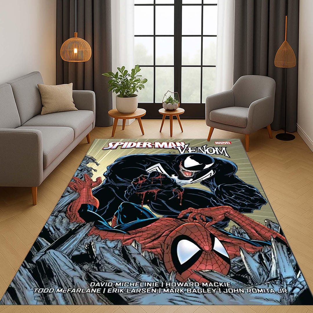 Spider-man Rug, Venom Rug, Superhero Rug, Comic Book Rug, Spider-man ...