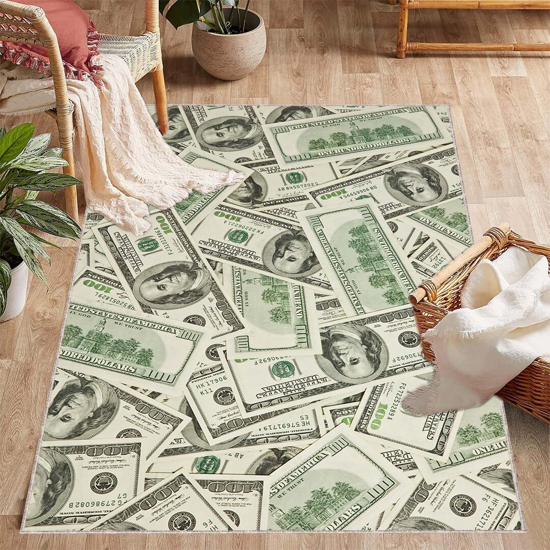 Money Dollar Rug, Entry Rug, Hypebeast Rug, Dollar Bill Printted Rug ...