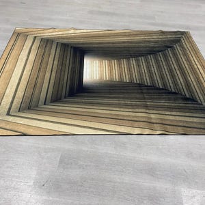 Wood Tunnel Rug, Optical Illusion Rug, Optical Illusion Vortex Rug, 3D ...