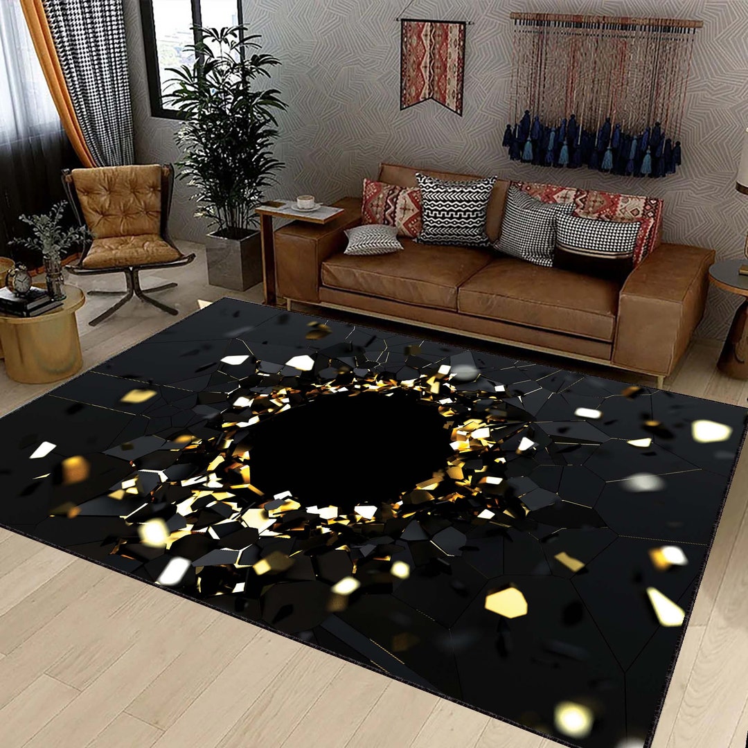 Glass Shard Rug, Vortex Decor Rug, 3D Effect Vortex Rug, Living Room ...