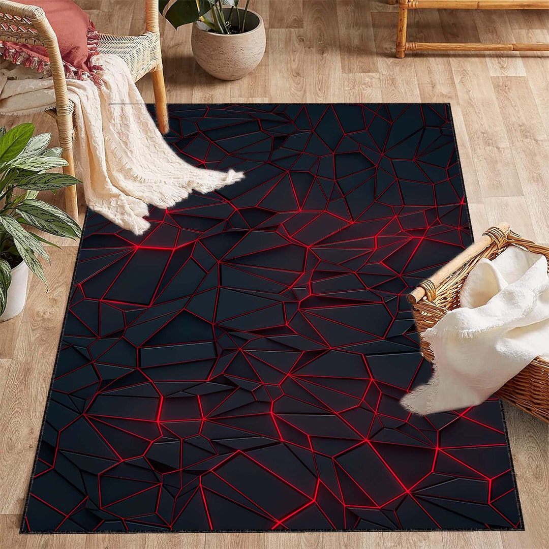 Neon Rug, Cool Rug, Gaming Illusion Rug, Neon Look Rug, Colorfull Rug ...