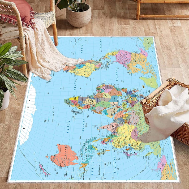 World Map Rug - Etsy